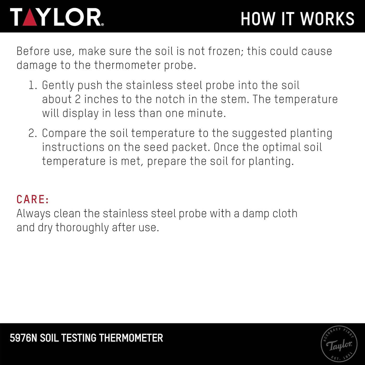 Taylor Indoor & Outdoor Soil Thermometer — Rohrer Seeds