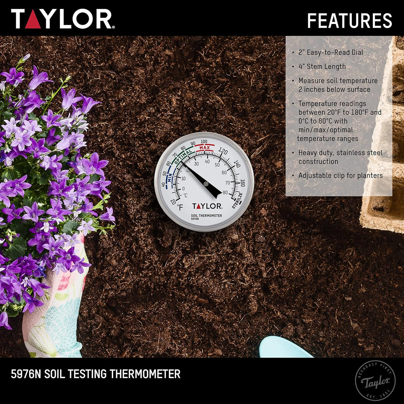 Taylor Indoor & Outdoor Soil Thermometer — Rohrer Seeds
